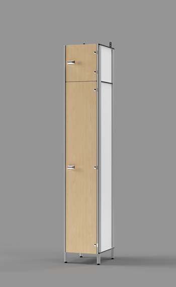 2 Tier Locker with Small Upper Compartment - FOREMAN® Locker Systems