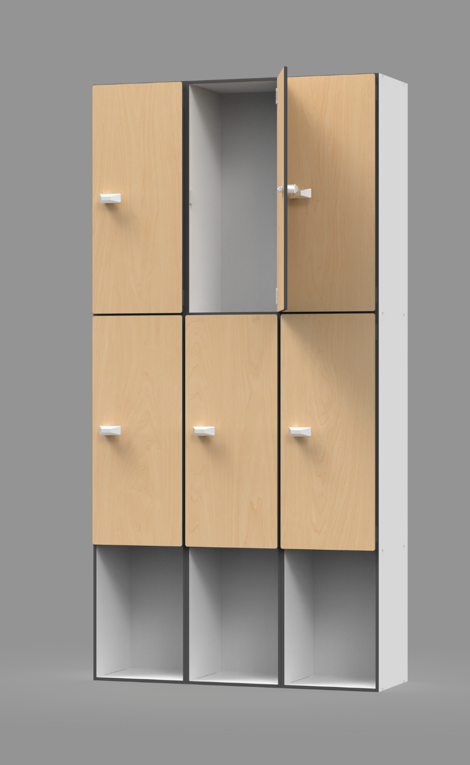 2 Tier Locker with Double Open Cubby | Phenolic - FOREMAN® Locker Systems