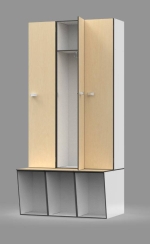1-Tier with Inclined Cubby Bench | Phenolic - FOREMAN® Locker Systems